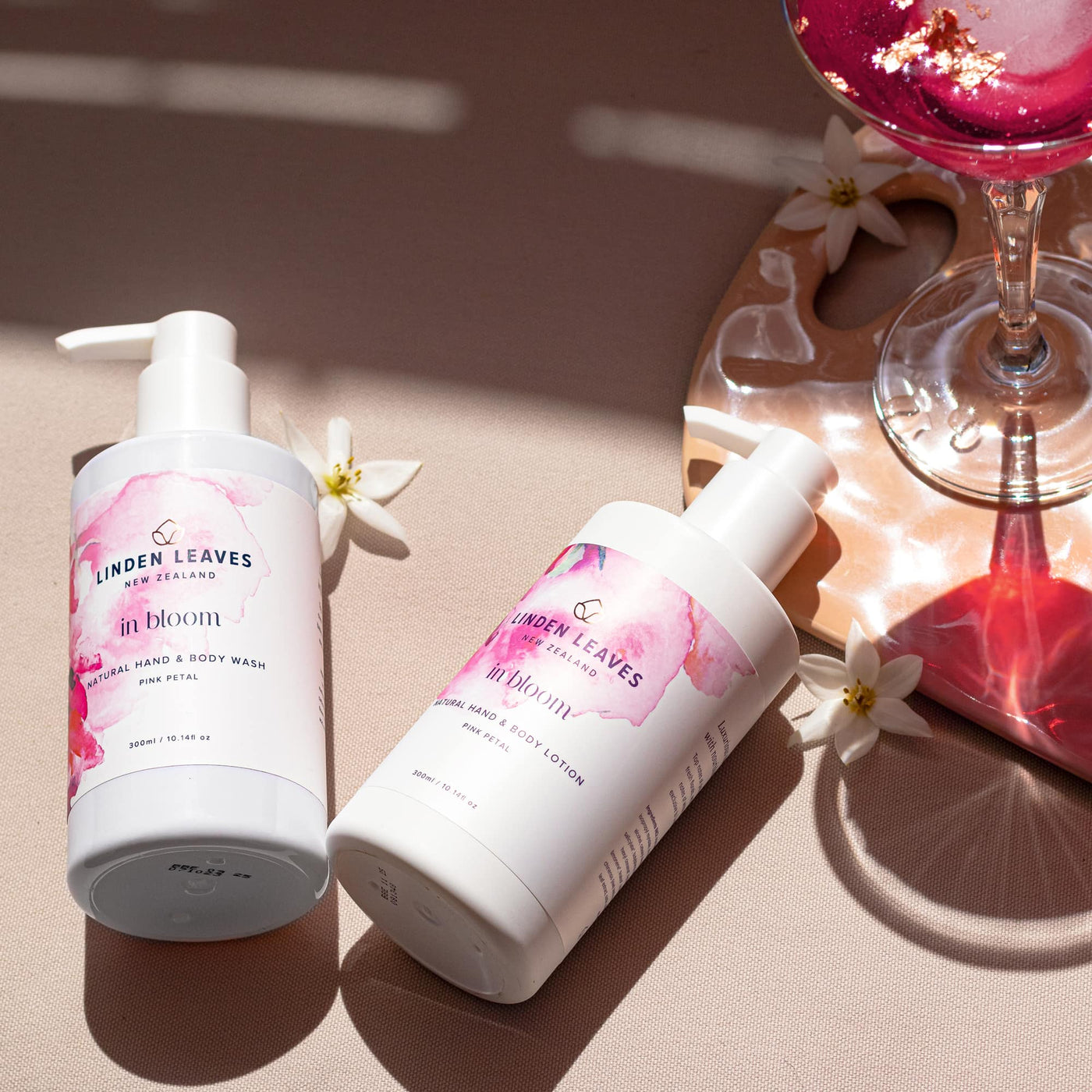 Pink Petal Hand & Body Wash & Lotion Boxed Set | Linden Leaves